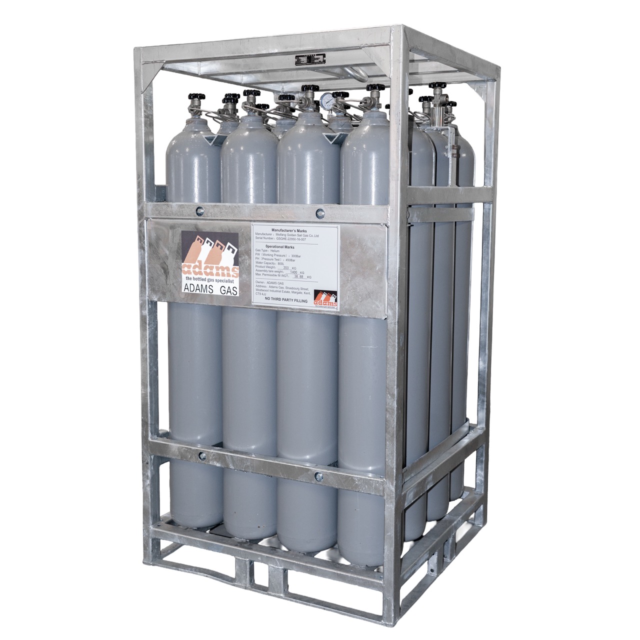 12% Argon Carbon Dioxide Mix Rent-Free Manifold Pack – 16 Cylinders