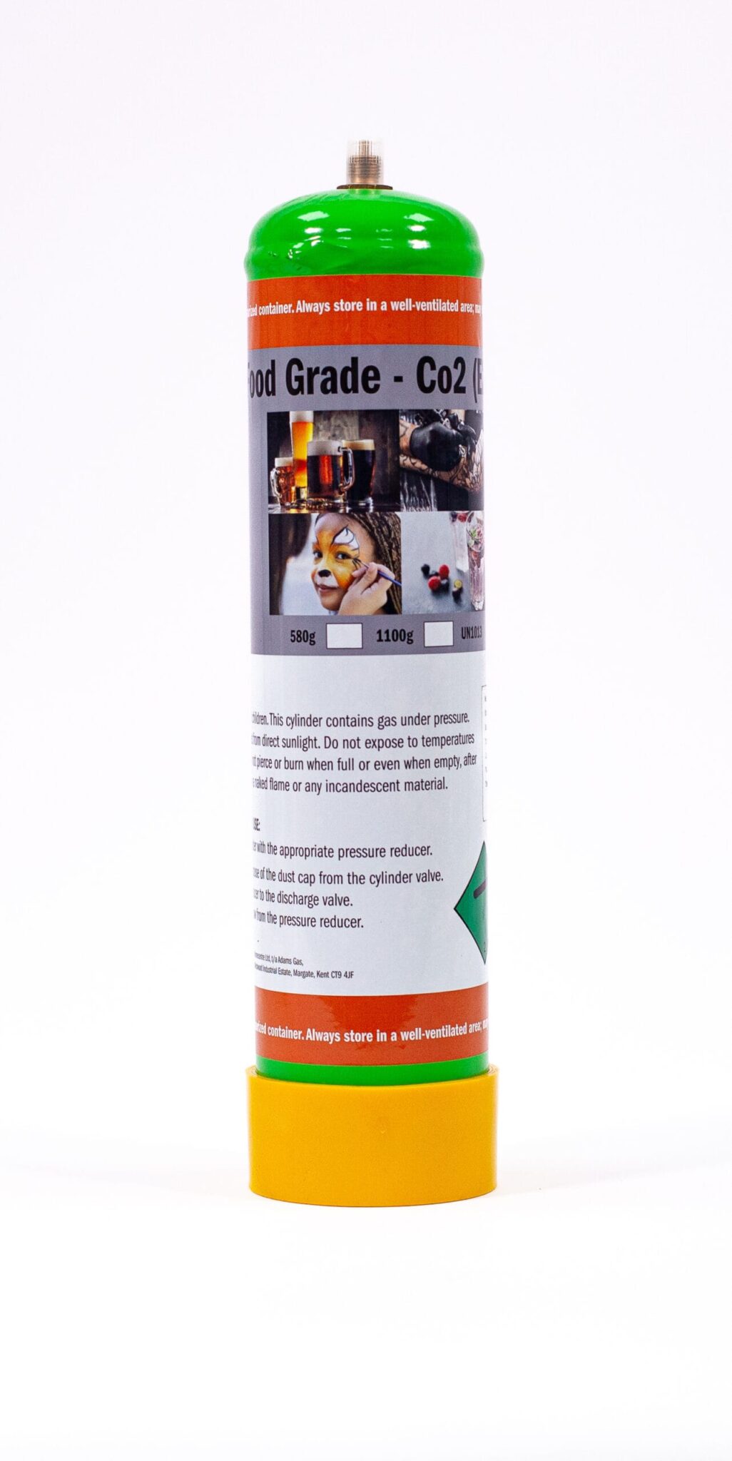 0.95L Disposable Food Grade CO2 580g Gas Cylinder - Adams Gas